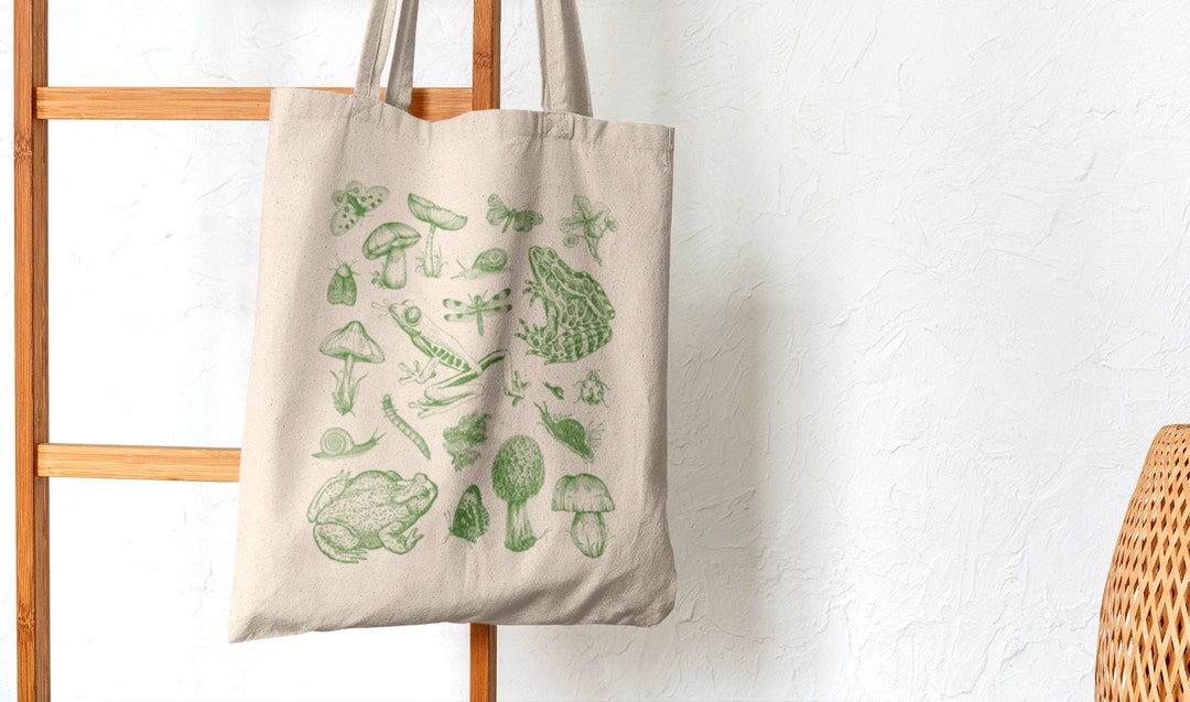 Goblincore Tote Frog Tote Bag Sustainable Tote Canvas Tote Bag Cute ...