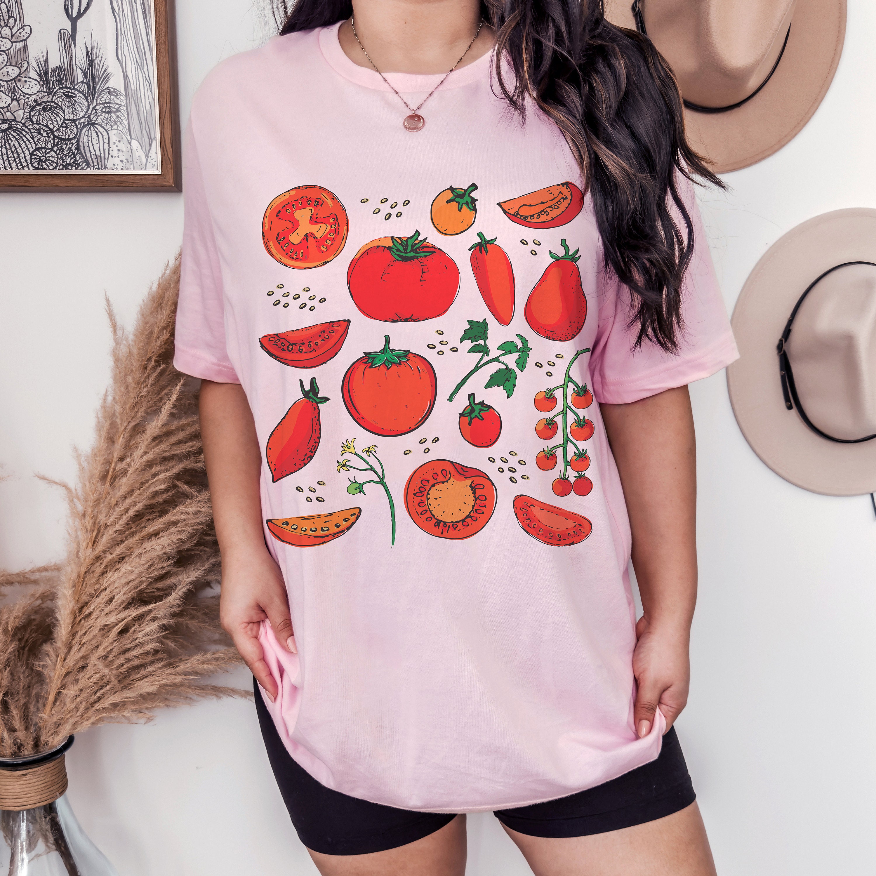 Tomato Shirt Fruit Shirt Botanical Shirt Cottagecore Clothing Vegan ...