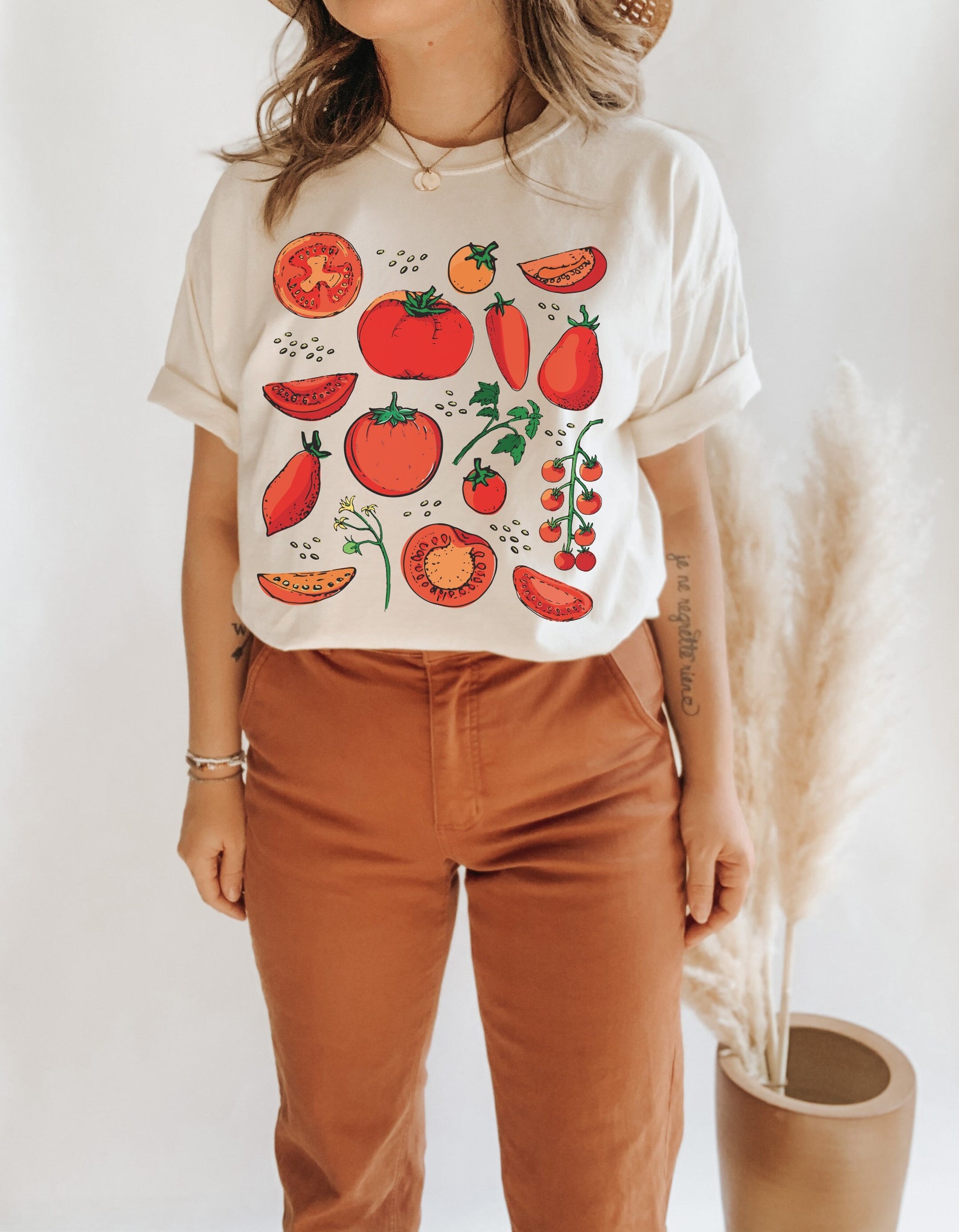 Tomato Shirt Fruit Shirt Botanical Shirt Cottagecore Clothing - Etsy