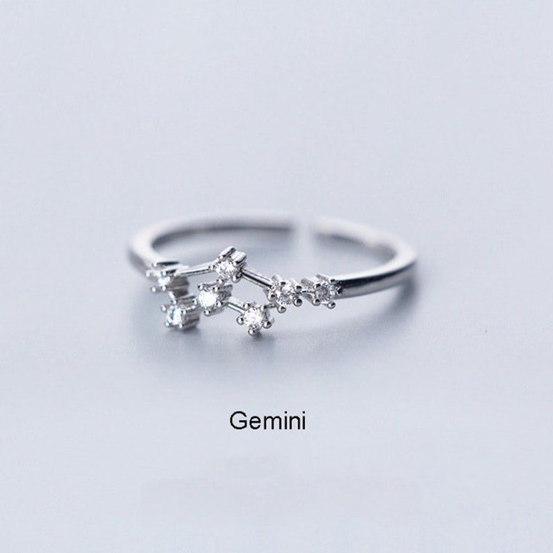 Zodiac Rings Constellations Rings 925 Silver Ring Star - Etsy New Zealand