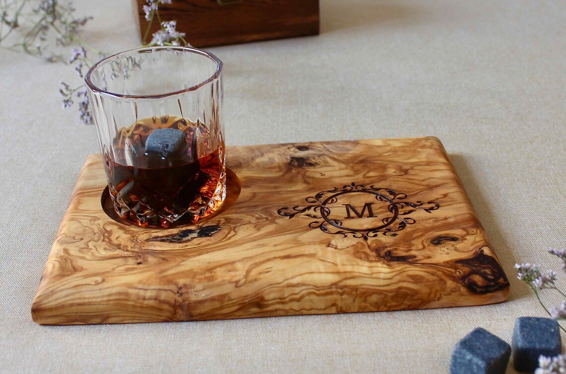 Personalized Whiskey Set, Whiskey Coaster, Whiskey Glass, Wooden ...