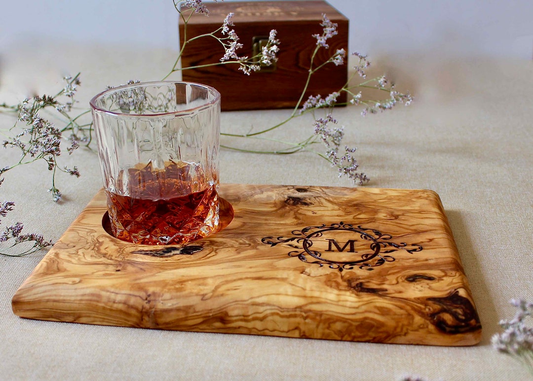 Personalized Whiskey Set, Whiskey Coaster, Whiskey Glass, Wooden ...