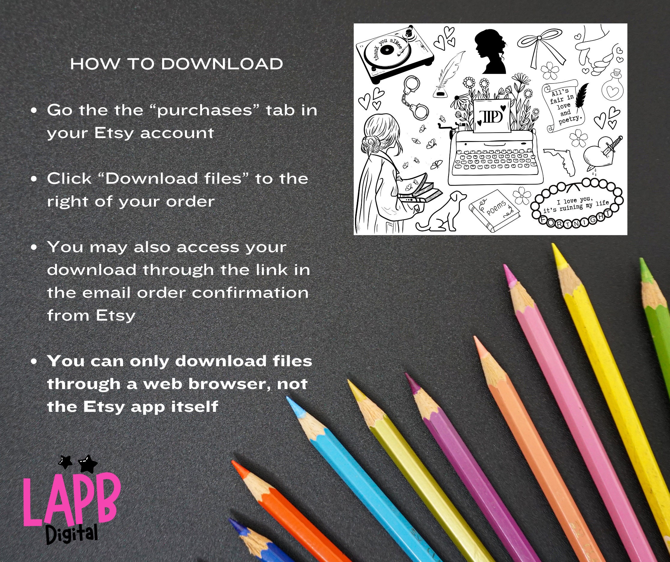 TTPD Coloring Sheet Tortured Poets Department Taylor Coloring Sheet ...