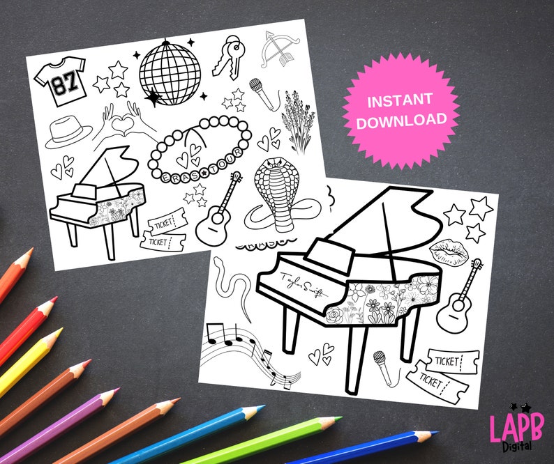 Eras Tour Coloring Sheets Taylor Coloring Sheet Coloring Sheet for ...