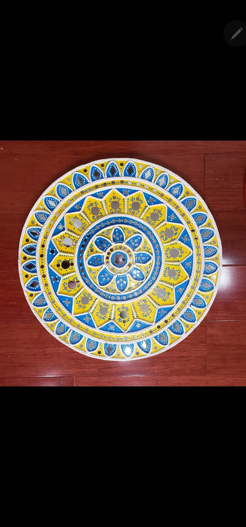 Mandala Clay Art Lippan Wall Art Indian Folk Art With - Etsy