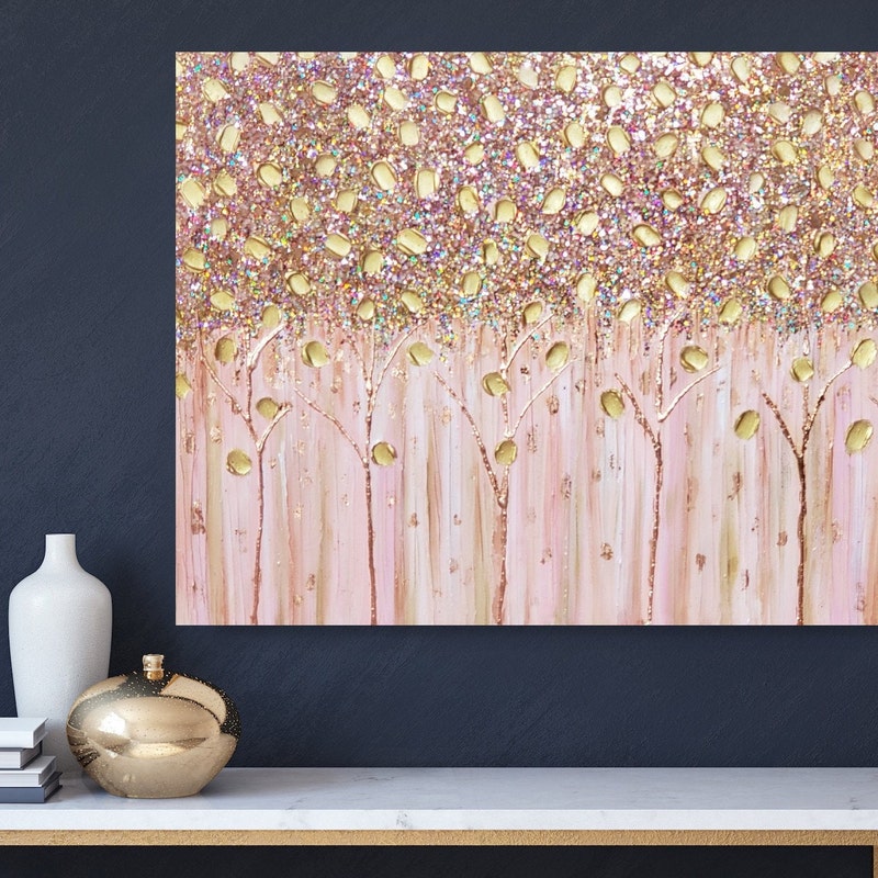 Rose Gold Wall Art - Etsy