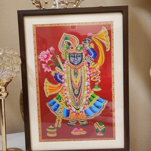 Shrinathji Canvas Print: Framed Hindu God Pichwai Wall Art - Etsy