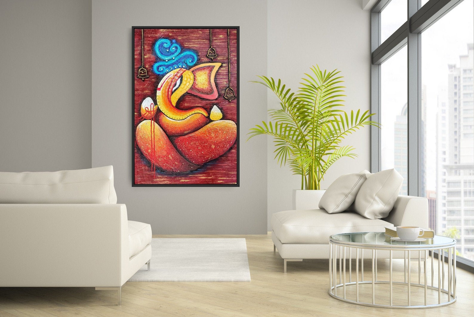 Handmade Ganesha Texture Painting: Contemporary Indian Art - Etsy