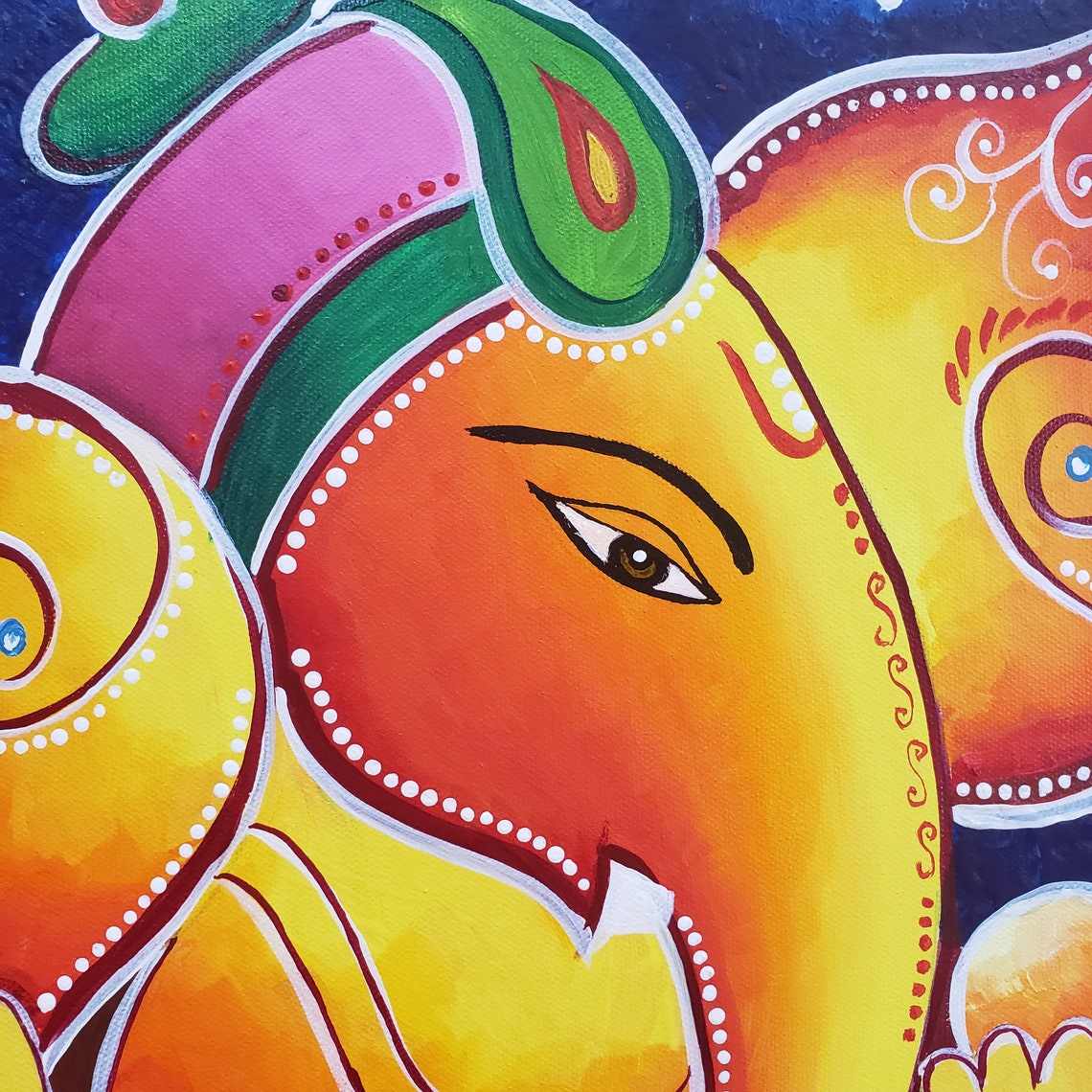 Ganesha Abstract painting Indian God painting Asian God | Etsy