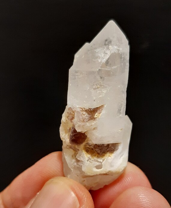 Axinite on Quartz Crystal - Etsy