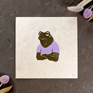 Señor Frog Original Linocut Print. Mixed Media Art for Home - Etsy