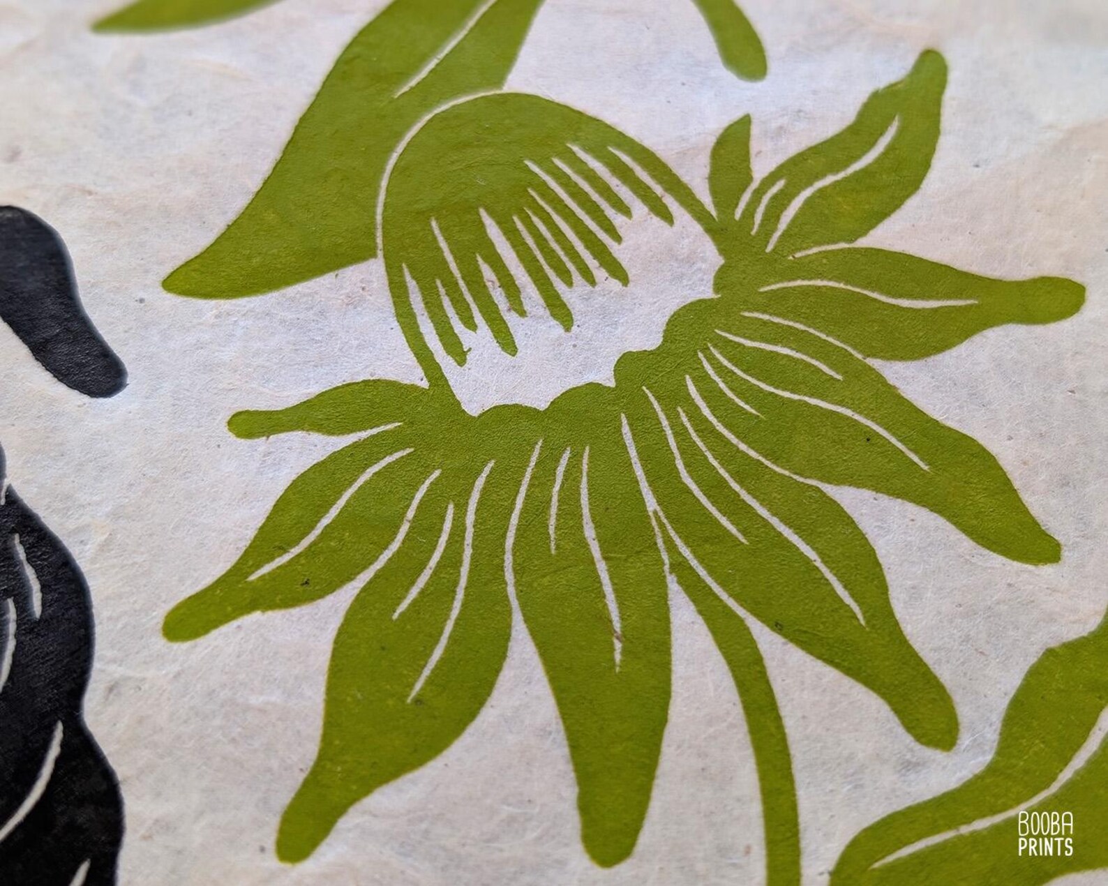 Dog Linocut Print, Green Flowers, Nature Inspired Wall Art - Etsy