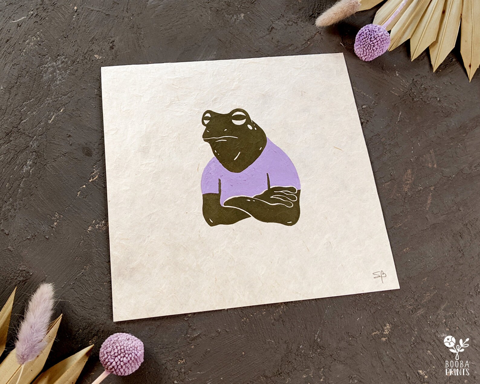 Señor Frog Original Linocut Print. Mixed Media Art for Home - Etsy