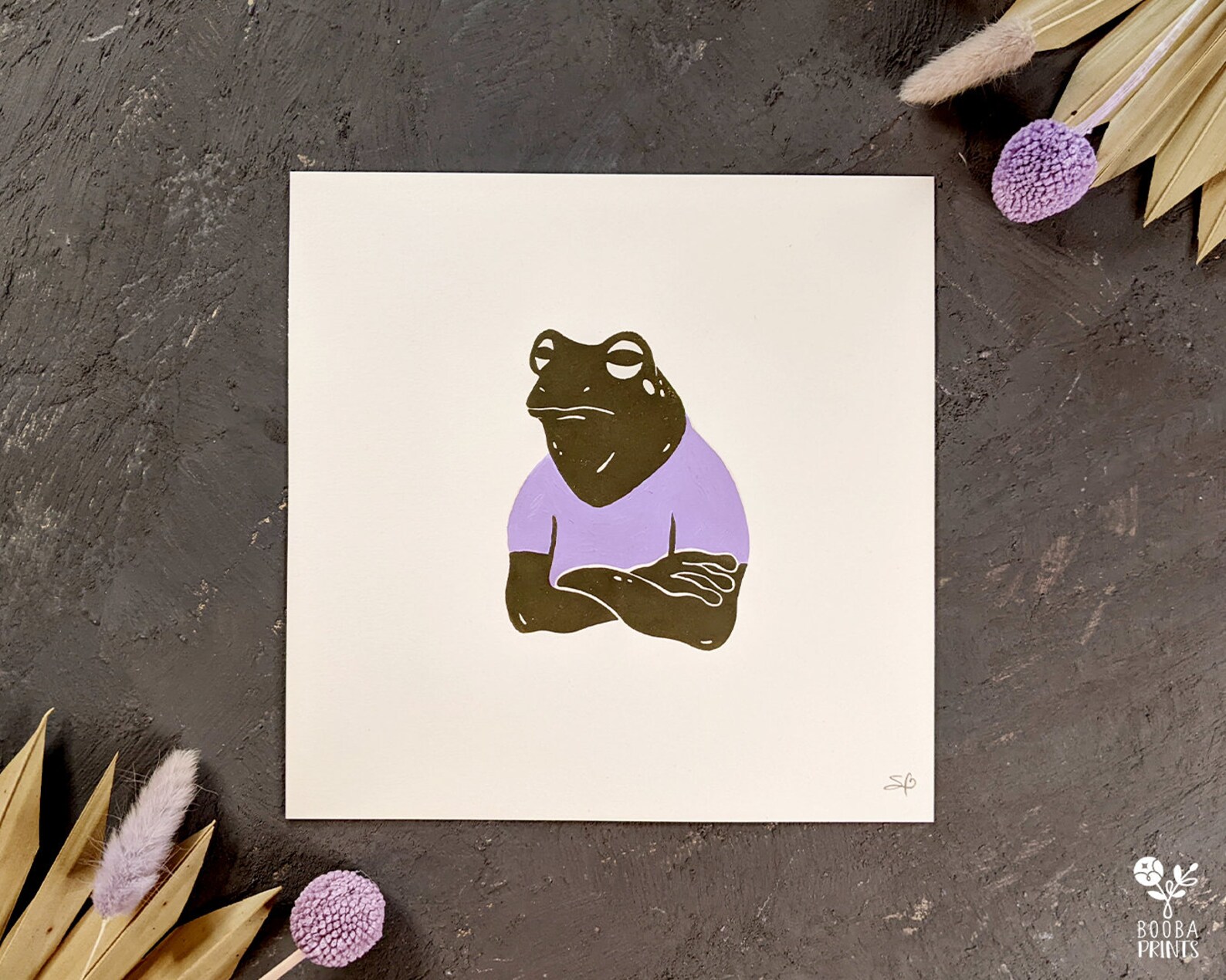 Señor Frog Original Linocut Print. Mixed Media Art for Home - Etsy