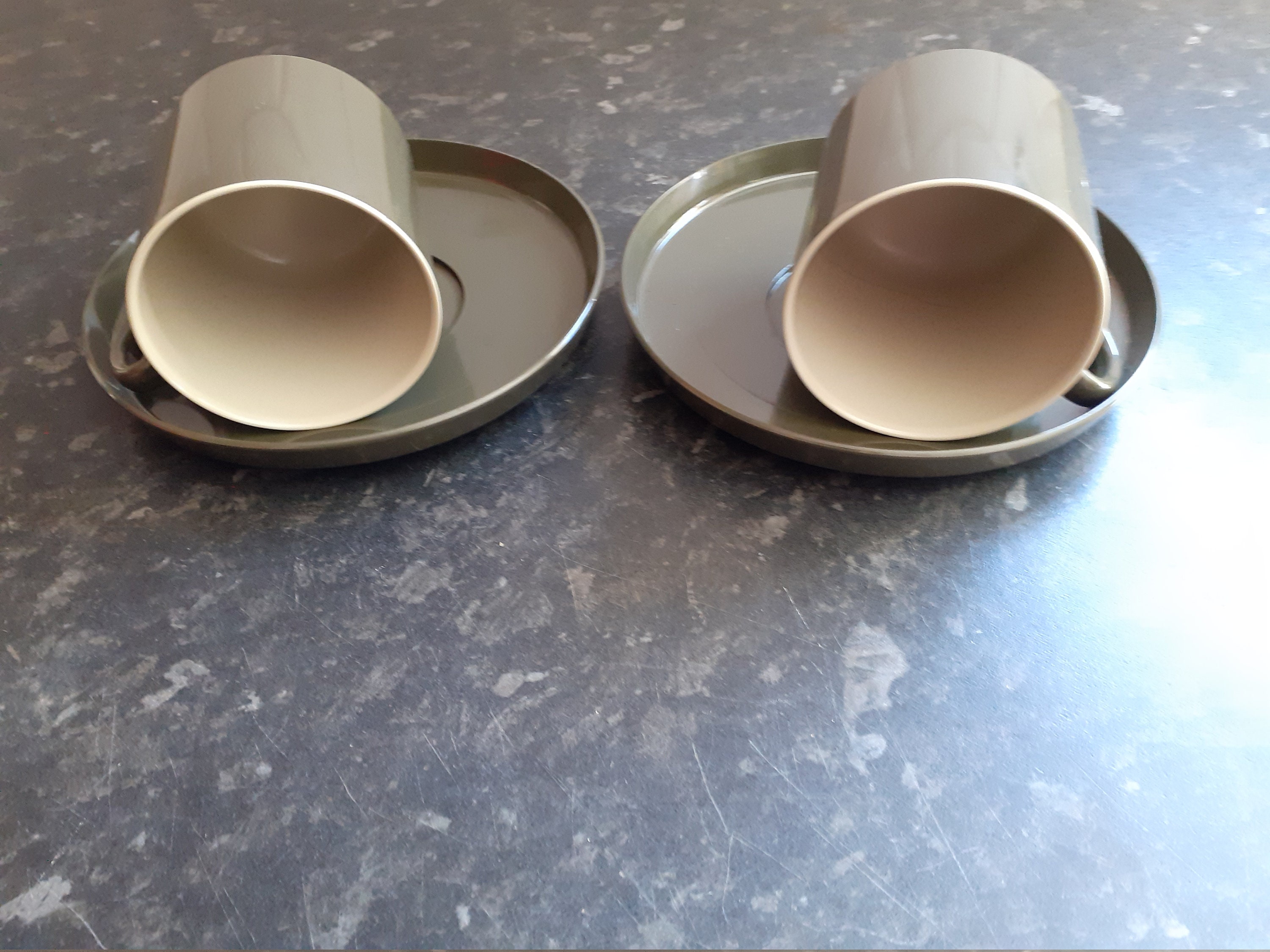 Vintage Melaware Encore Melamine Tea Coffee Mugs and Saucers - Etsy UK