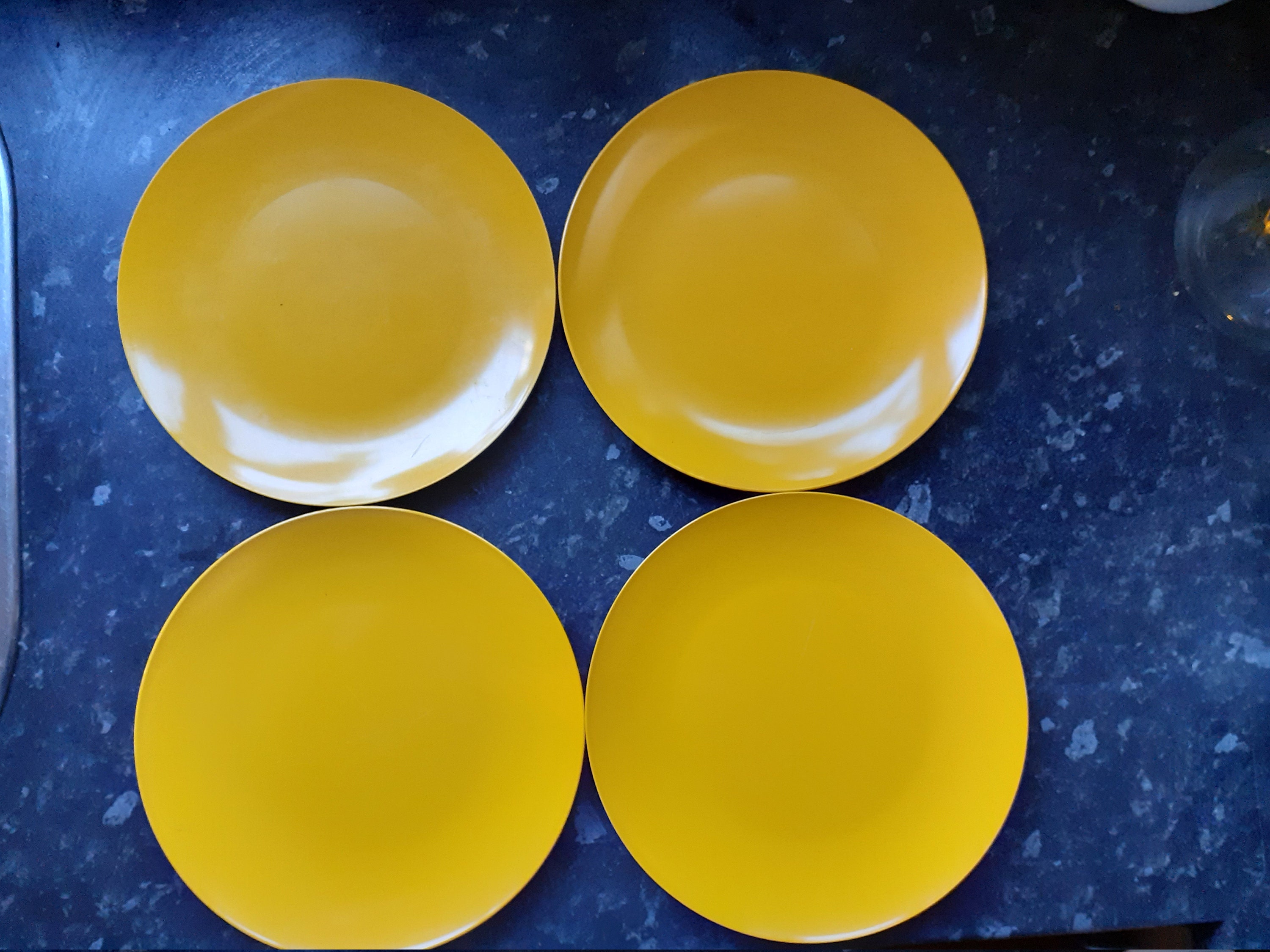 Set of 4 vintage Melaware salad/breakfast plates in yellow. | Etsy