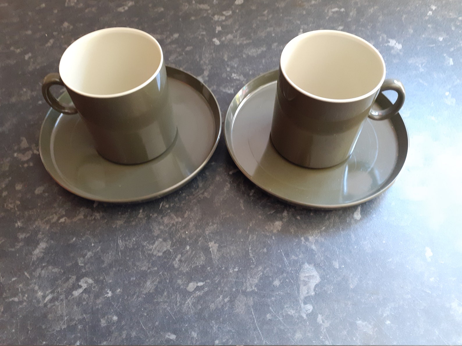 Vintage Melaware Encore Melamine Tea Coffee Mugs and Saucers - Etsy UK