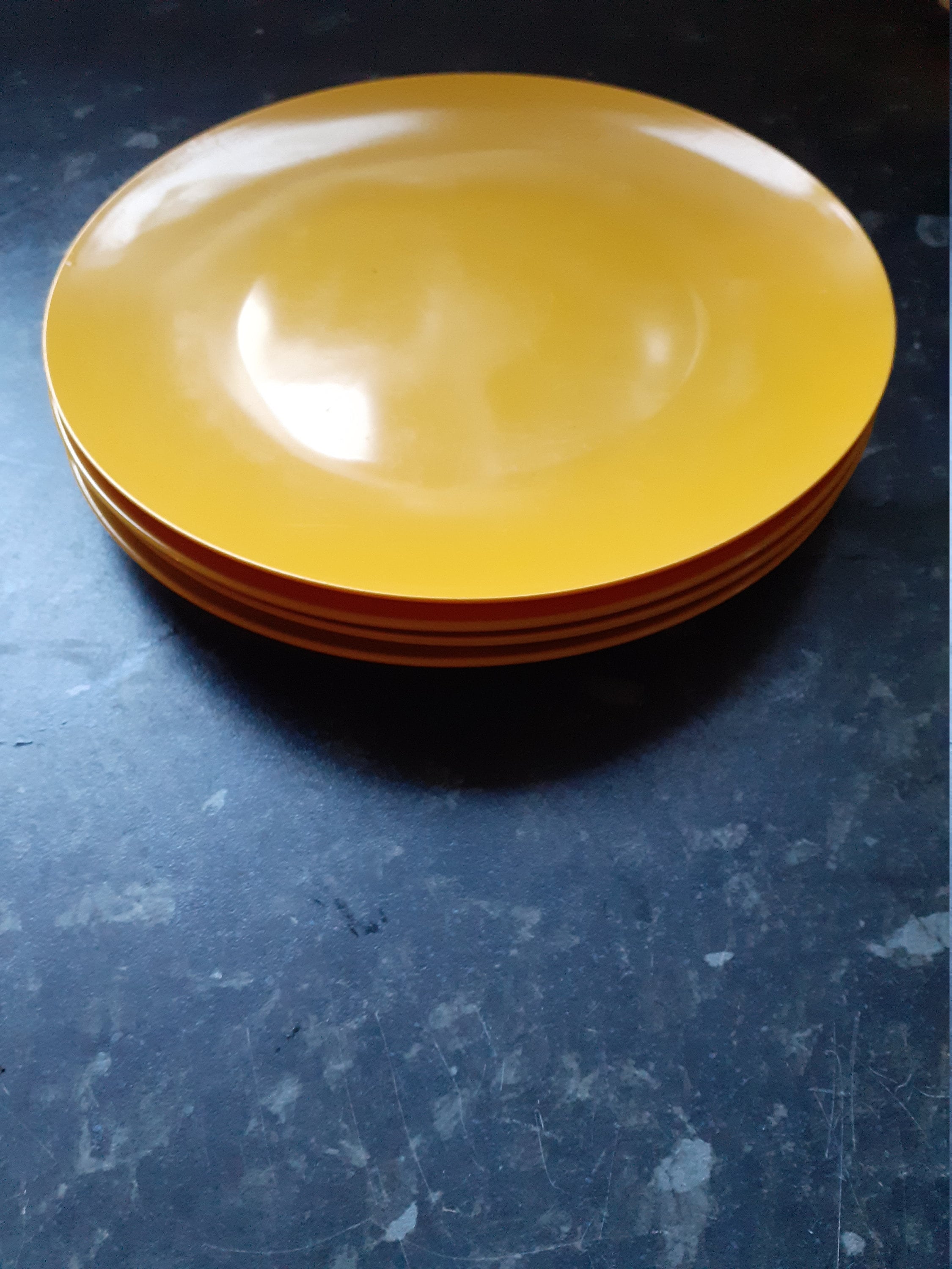 Set of 4 vintage Melaware salad/breakfast plates in yellow. | Etsy