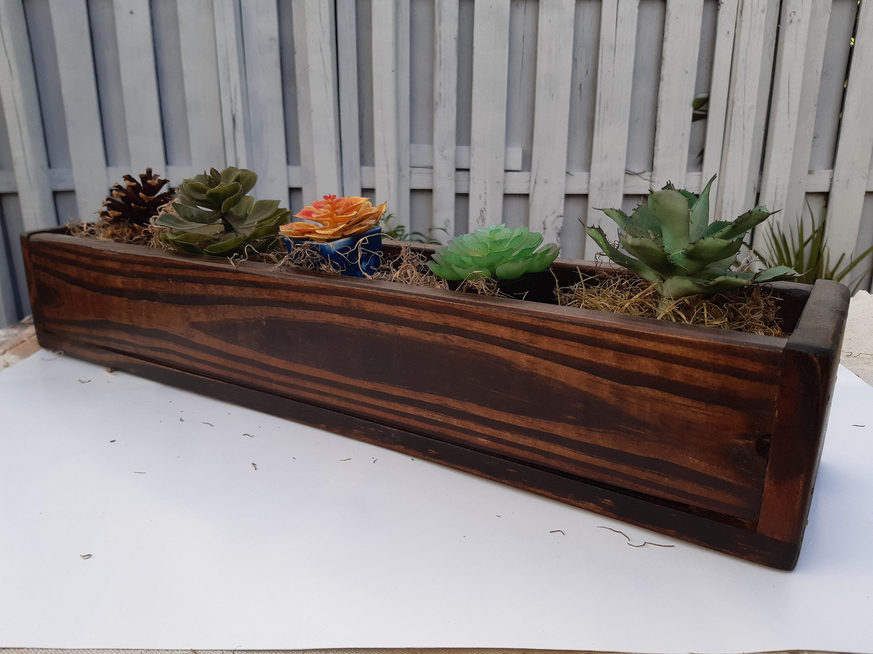 Rectangle Wood Planter Box - Etsy