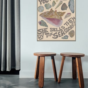Seashell Beachy Coastal Poster - Etsy