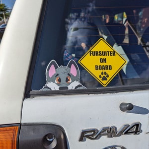 Peeking Furry Decal - Etsy