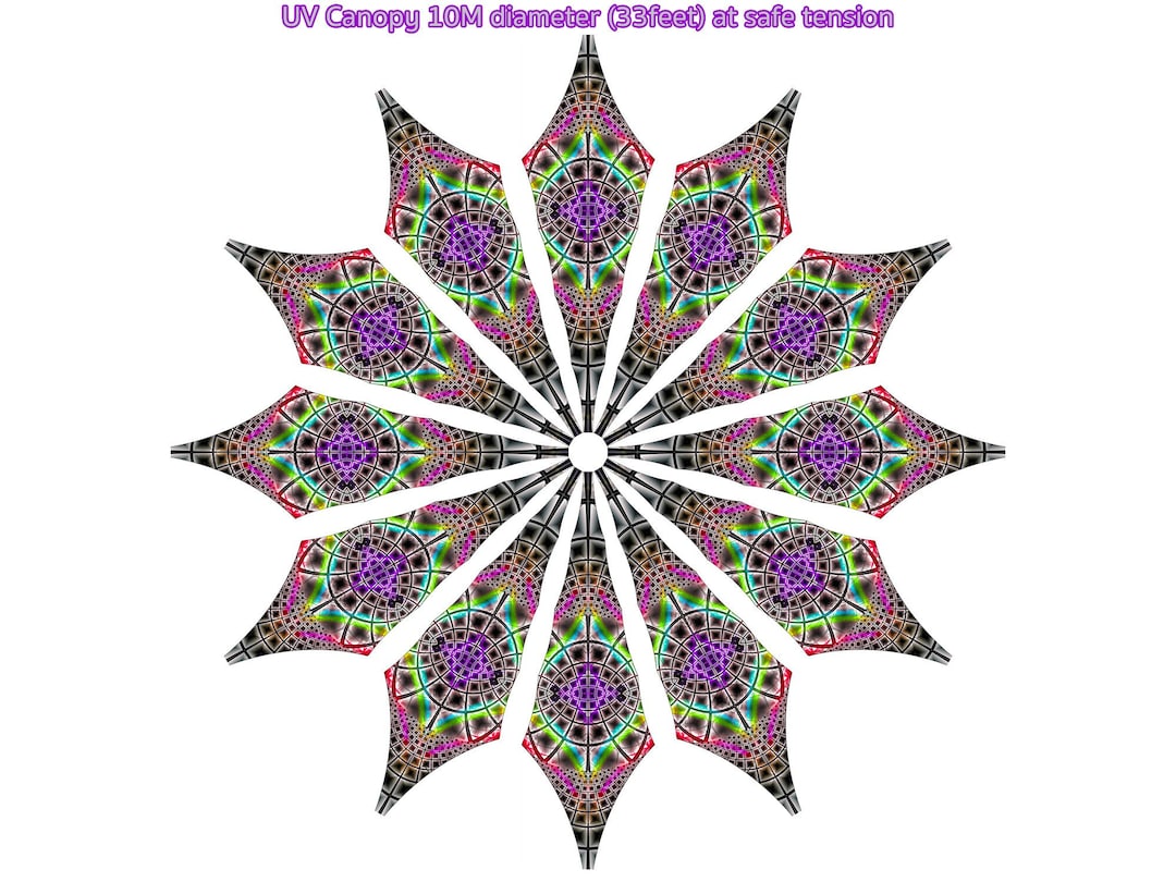 Torus Stretch Trippy Psychedelic Fractal Mandala Canopy 12 Petals - Etsy
