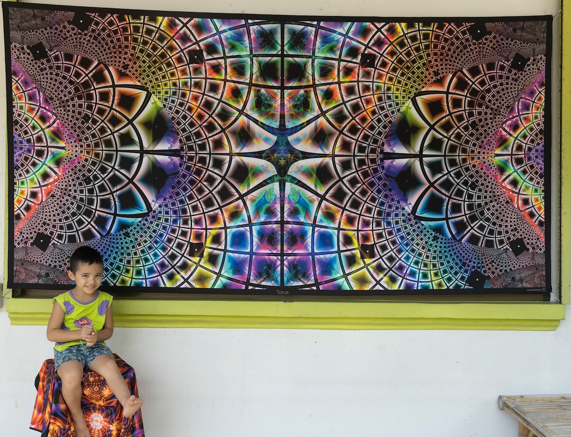 Torus UV Trippy Psychedelic Fractal Tapestry - Etsy