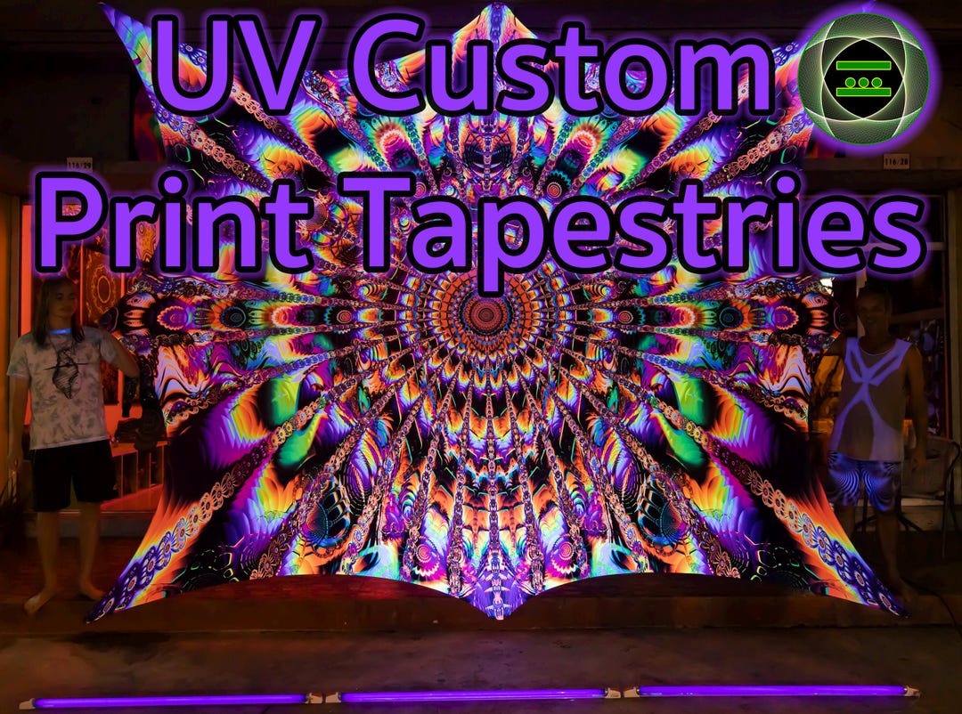 Custom Print UV Tapestry/black Light Wall Hanging/ultraviolet Backdrop ...