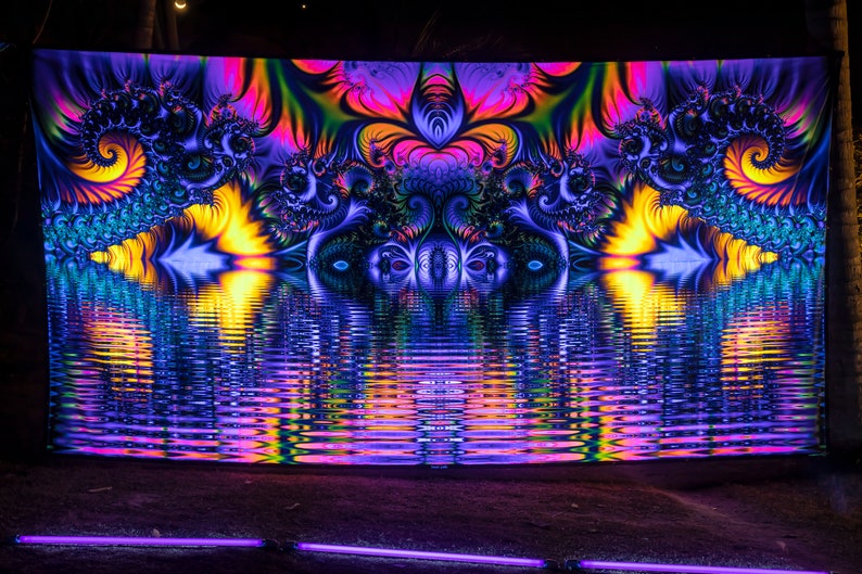 Sweet Lake Sunset UV Psychedelic Trippy Fractal Tapestry - Etsy