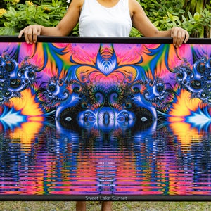 Sweet Lake Sunset UV Psychedelic trippy Fractal Tapestry | Etsy