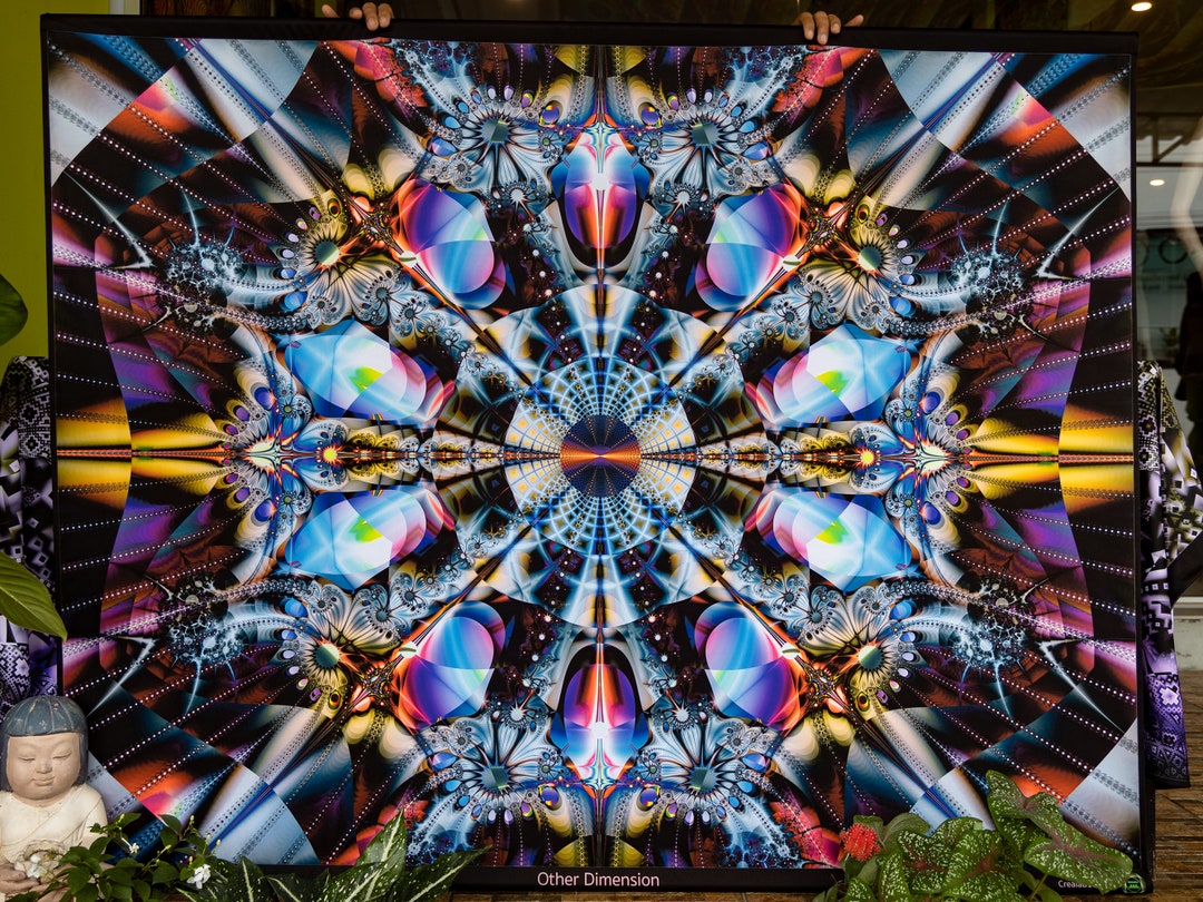 Other Dimension UV Psychedelic Trippy Fractal Tapestry - Etsy