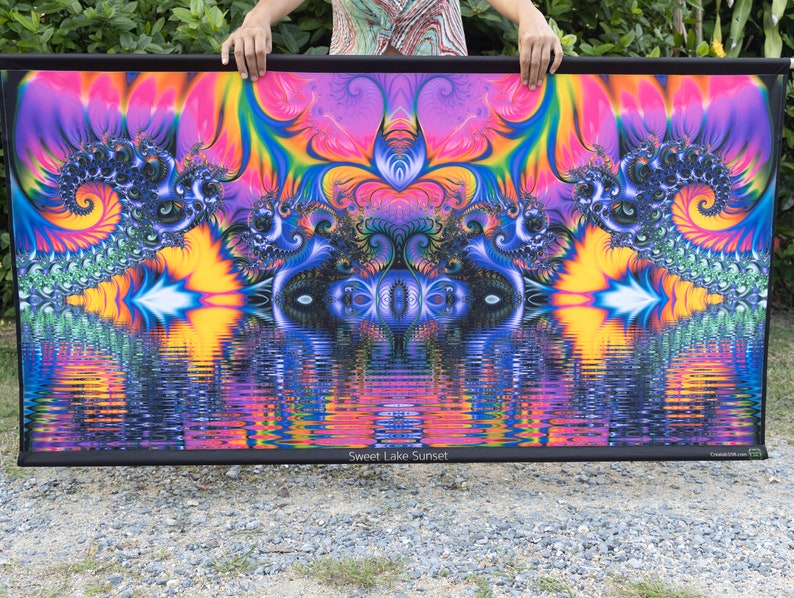 Sweet Lake Sunset UV Psychedelic Trippy Fractal Tapestry - Etsy