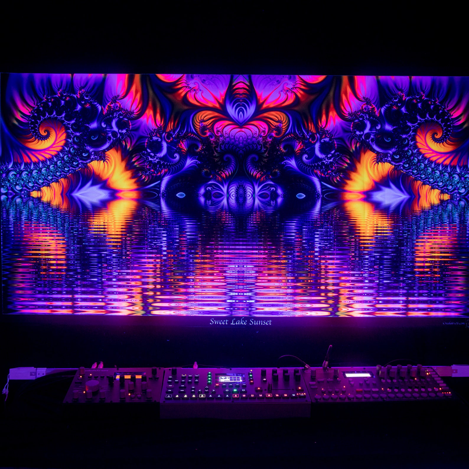 Sweet Lake Sunset UV Psychedelic trippy Fractal Tapestry | Etsy