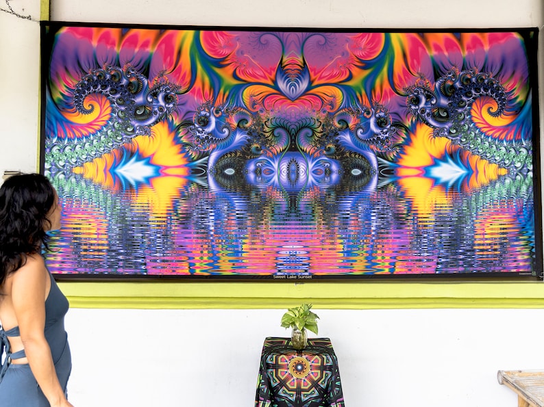 Sweet Lake Sunset UV Psychedelic Trippy Fractal Tapestry - Etsy