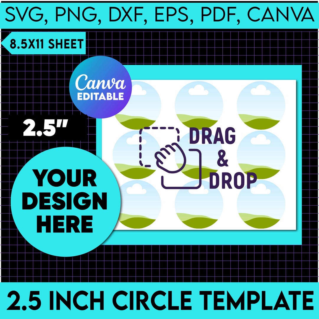 2.5 Inch Circle Template, Circles Template, Stickers Template, Design ...