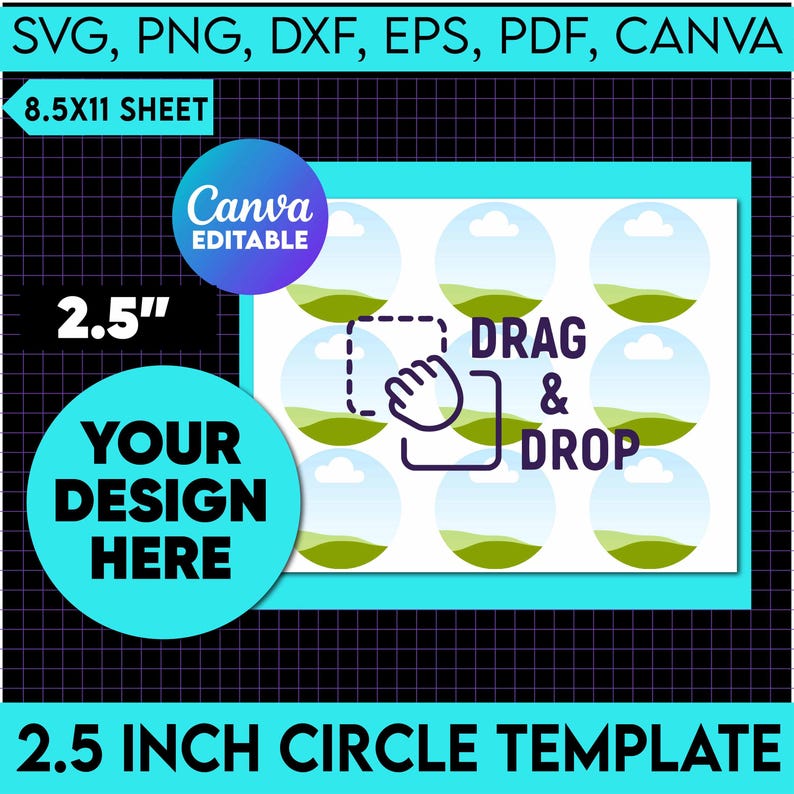 2.5 Inch Circle Template, Circles Template, Stickers Template, Design ...