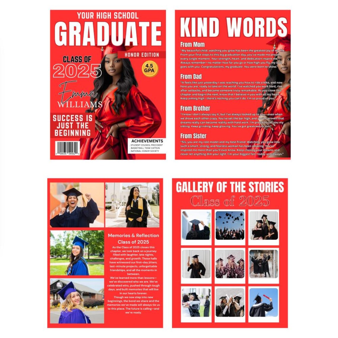 Graduation Magazine Design Template Bundle, Senior Class of 2026 ...