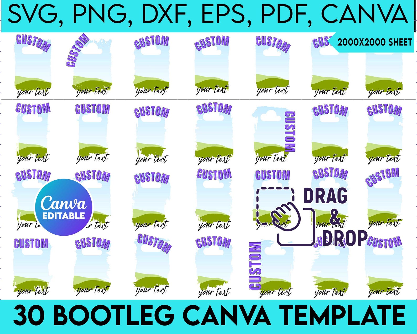 Bootleg Canva Editable Template Bundle, Custom Bootleg Design, Canva ...
