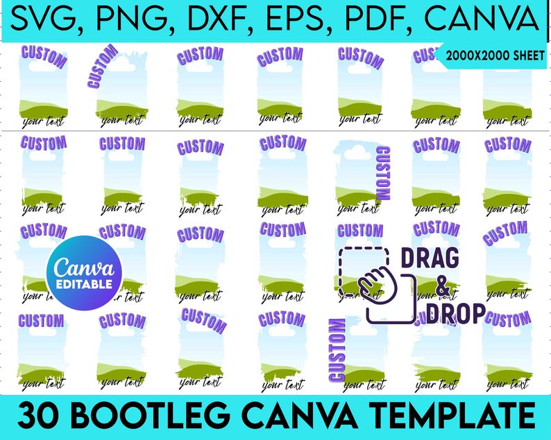 Bootleg Canva Editable Template Bundle, Custom Bootleg Design, Canva ...