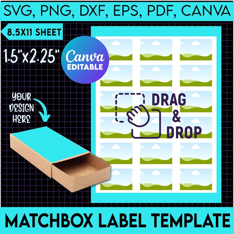 Match Box Label Template, Match Box Template, Printable Label, Sticker ...