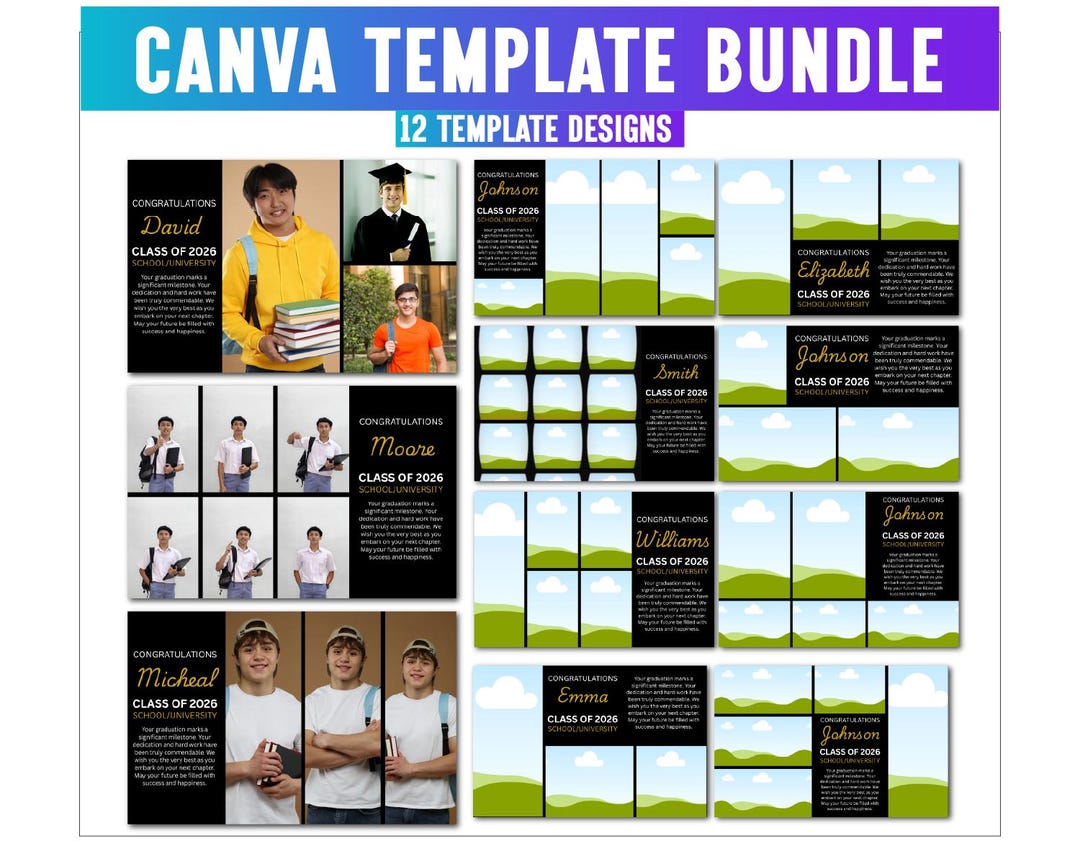 Half Page Yearbook Ad Canva Editable Bundle Template, Senior Yearbook ...