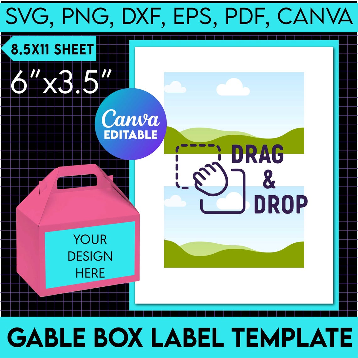 Gable Box Label Template, Gable Box Front Label, Printable Gable Box ...