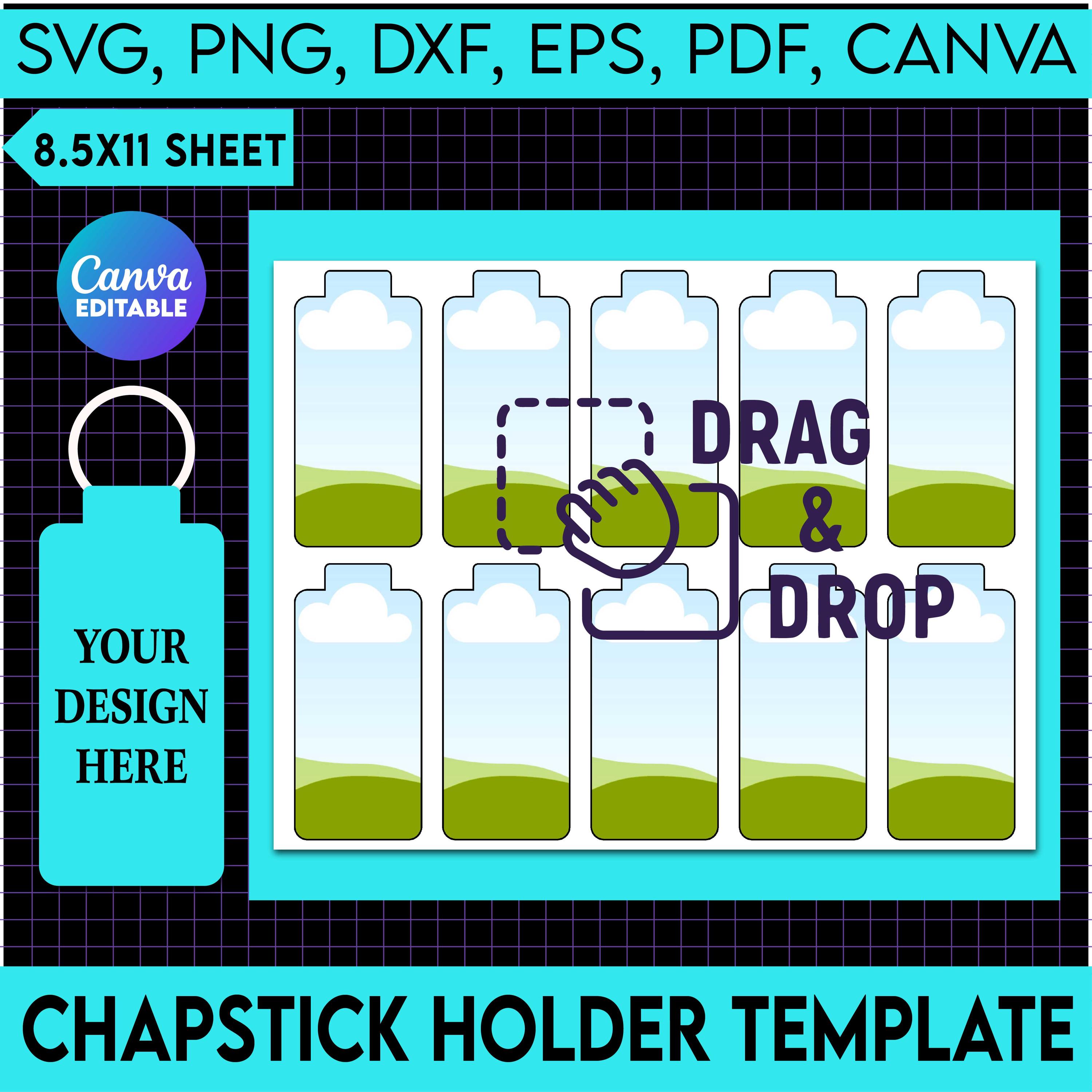 Chapstick Holder Template Svg, Lip Balm Holder Template, Lipstick ...