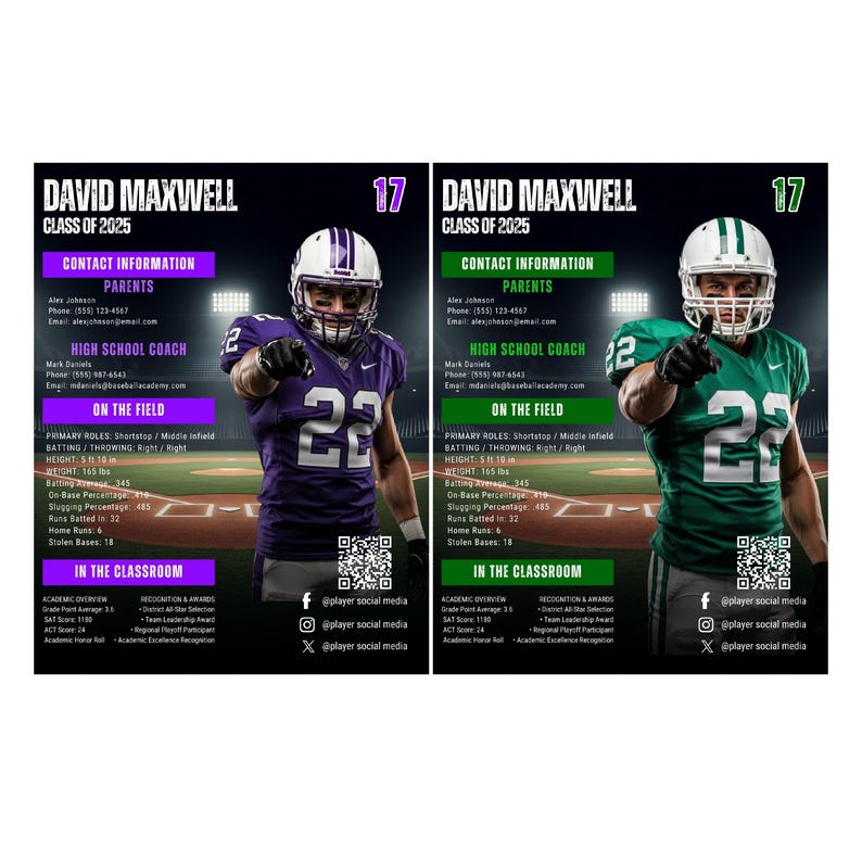 Football Player Profile Sheet, Editable Individual Profile Sheet ...