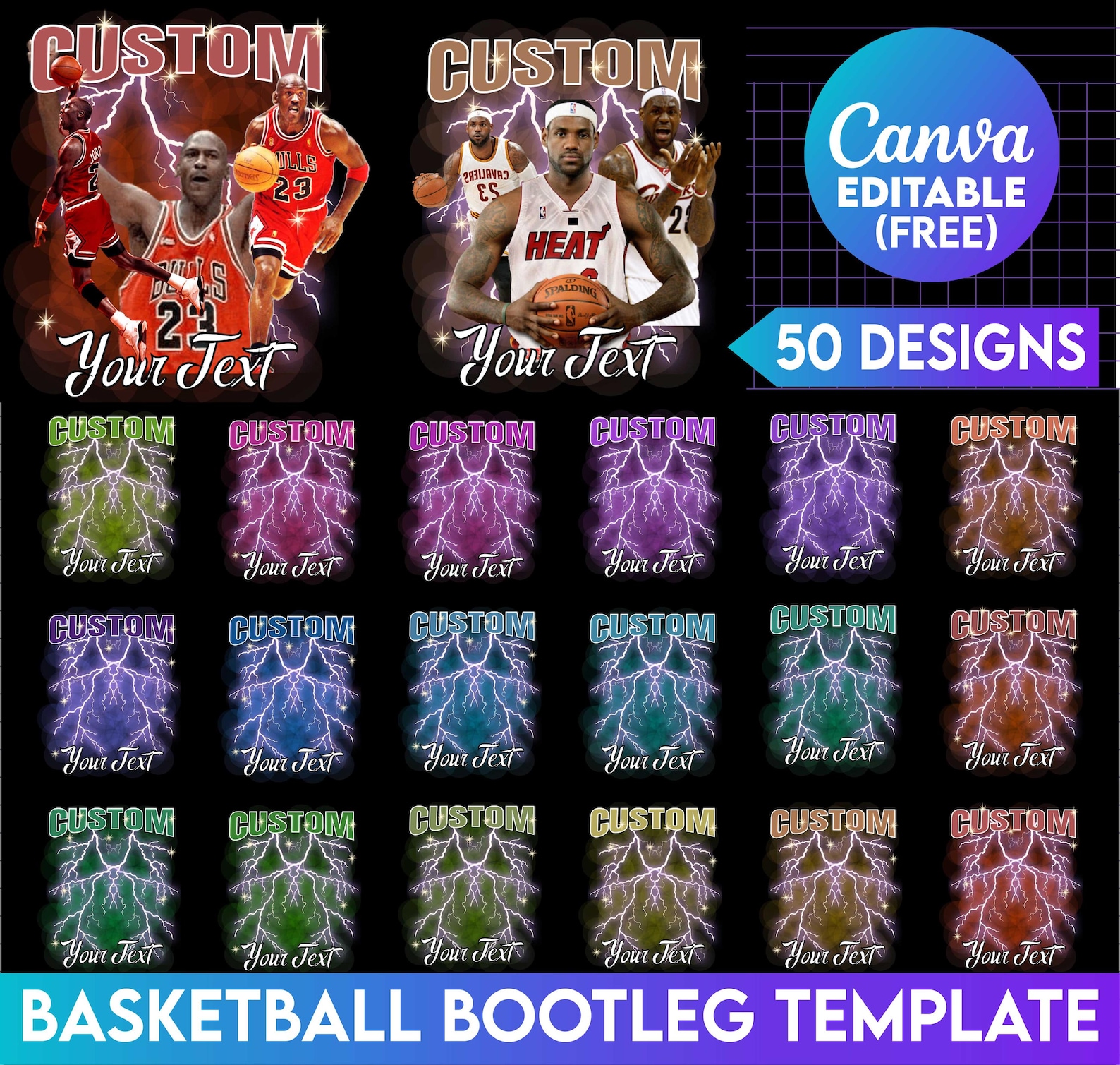 Basketball Bootleg Canva Template, Bootleg Rap Tee Canva Template ...
