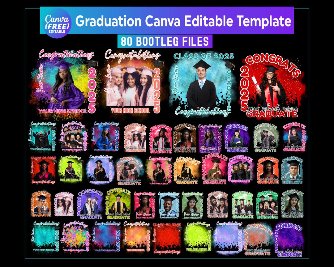 80 Congratulations Canva Template, Fill Your Text Design,class of 2025 ...