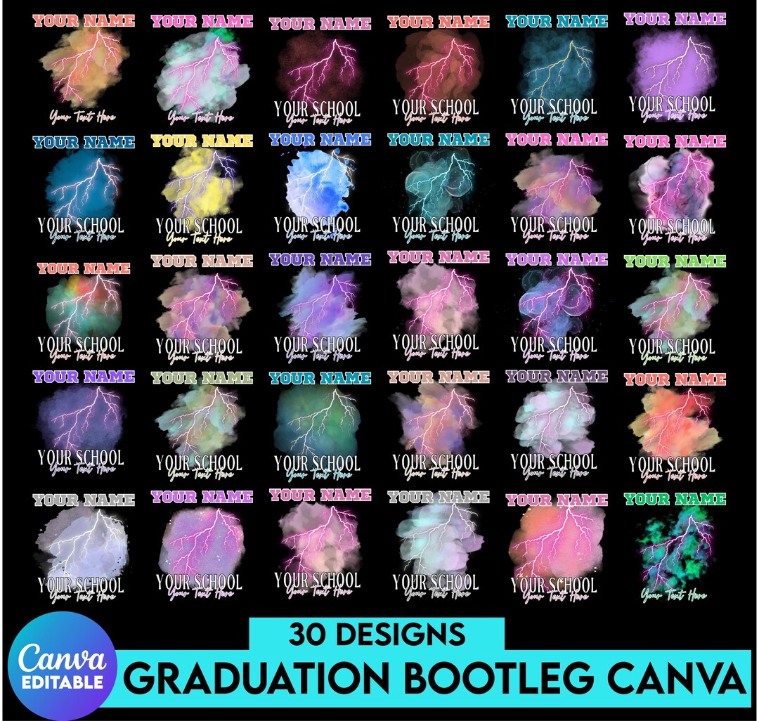 Graduation Bootleg Canva Editable Template, Senior Bootleg Rap Tee ...