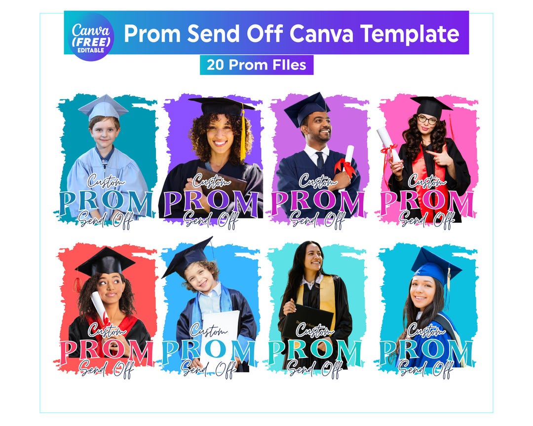 Prom Send off Canva Editable, High School Graduation Canva, School ...