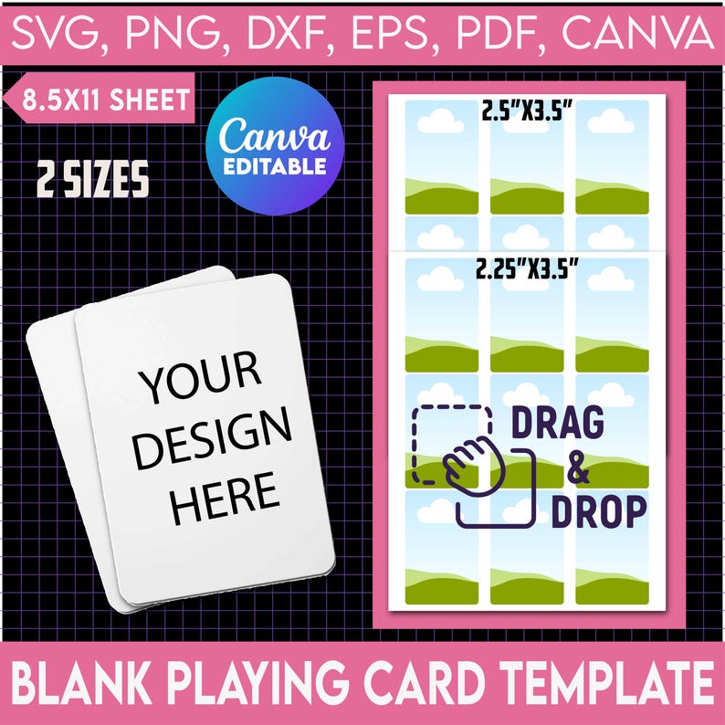 Playing Cards Template, Playing Cards Template, Play Cards Canva ...