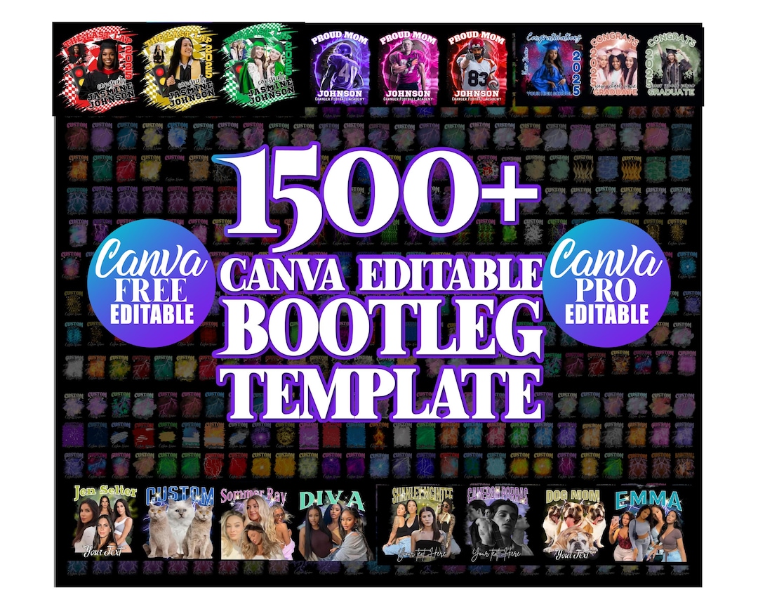 1500+ Canva Editable Bootleg Rap Tee Bundle, Bootleg Tshirt, Custom ...